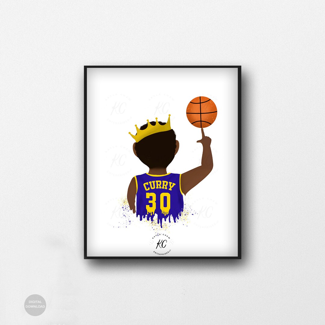 STEPH CURRY Art Printable, Boys Room, African American Art, Printable ...