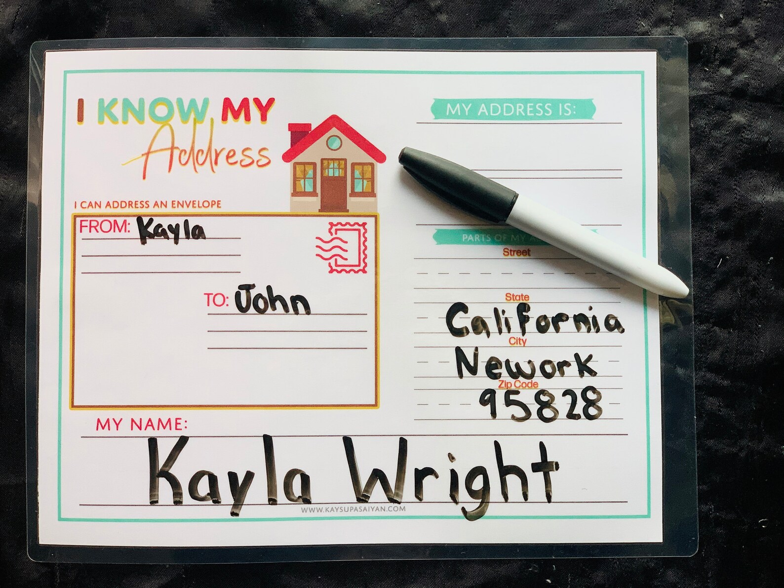 I Know My Address Activity, Address Practice, Homeschool Printable ...