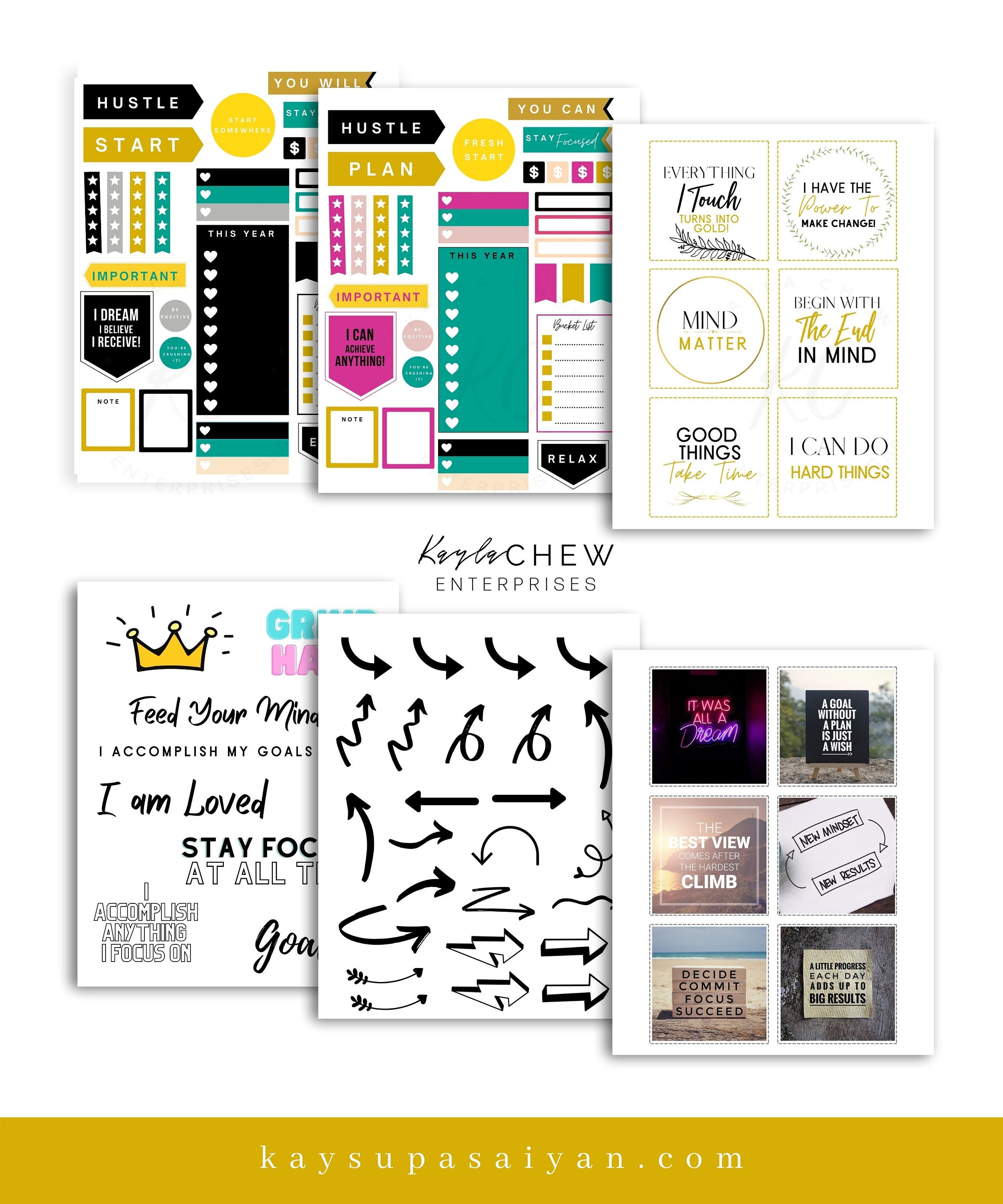 Printable Vision Board Kit Goal Planners Vision Board | Etsy