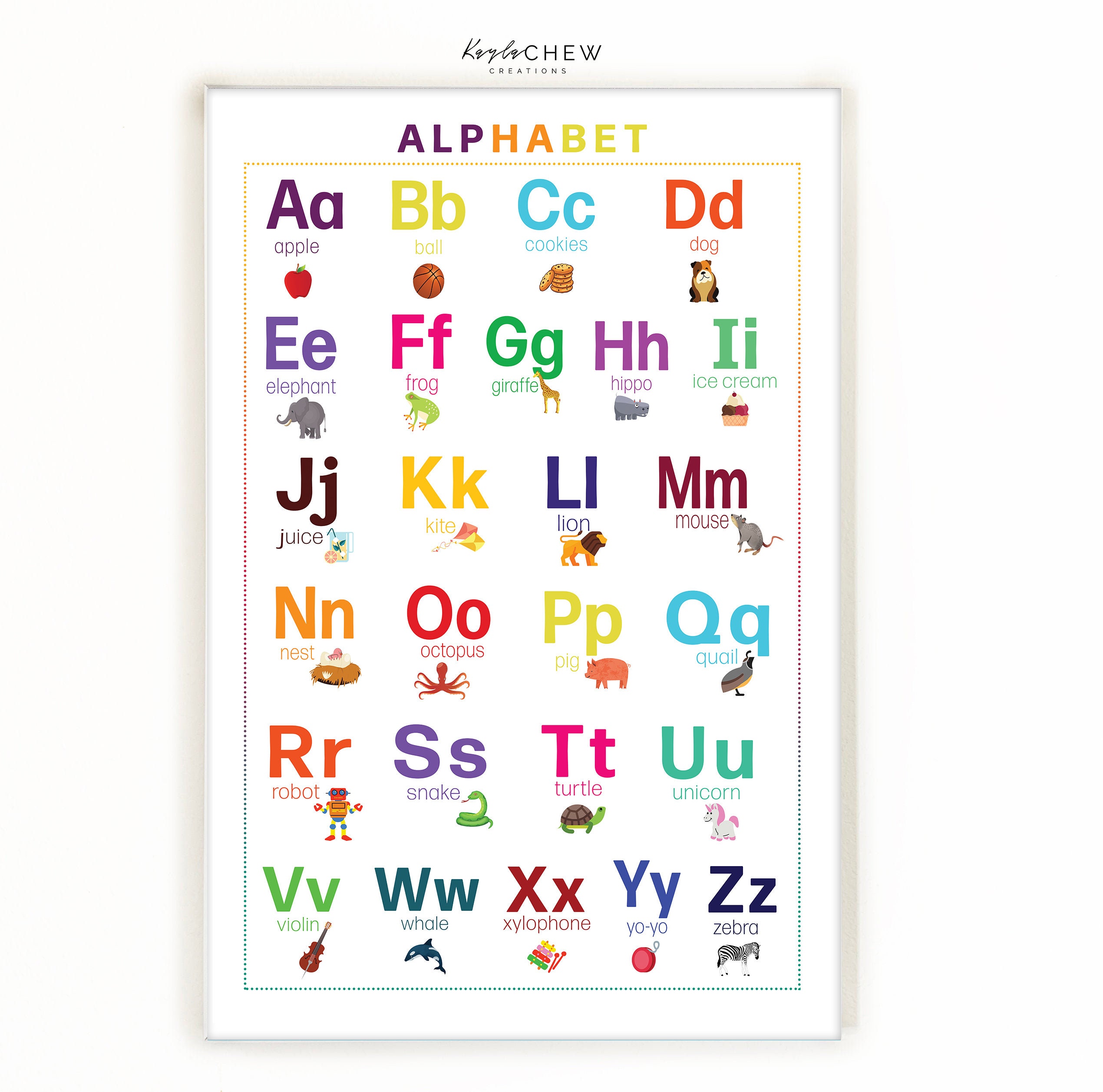 ABC Printable Poster, Nursery Art, Preschool Poster, Homeschool Print ...