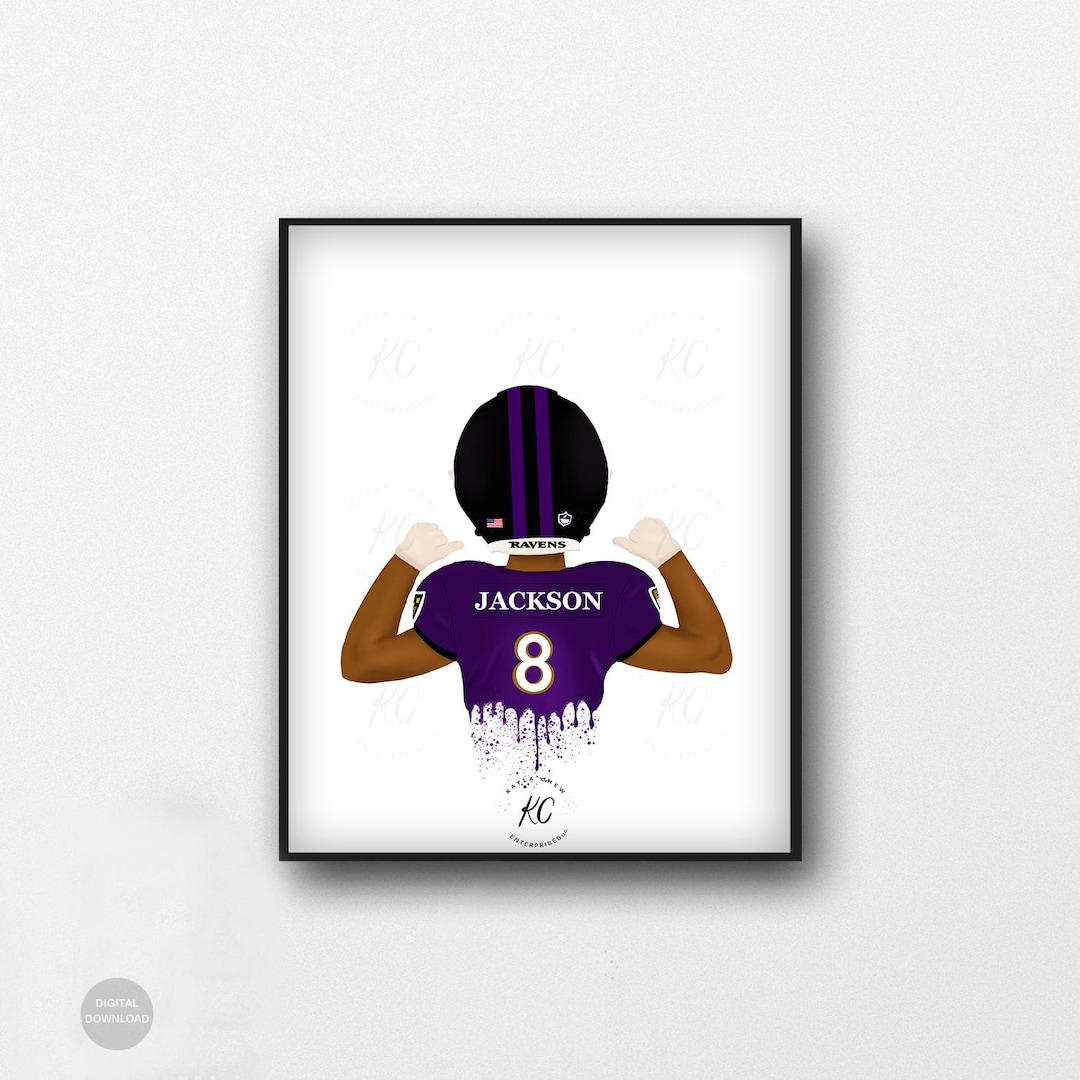 Ravens Lamar Jackson Art Printable, Afro Art, African American Art ...