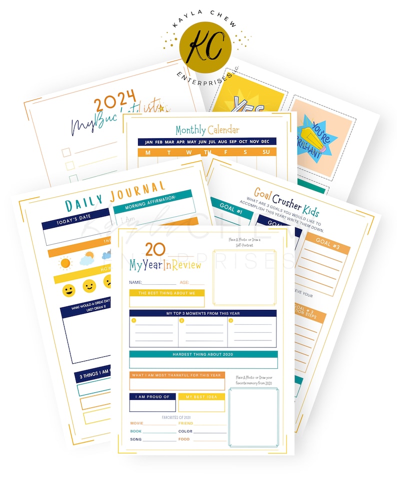Kids Printable Goal Planner, Monthly Planner, Goal Setting, Printable ...