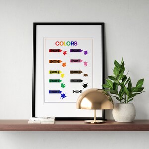 Colors Printable Poster, Nursery Art, Preschool Poster, Homeschool ...