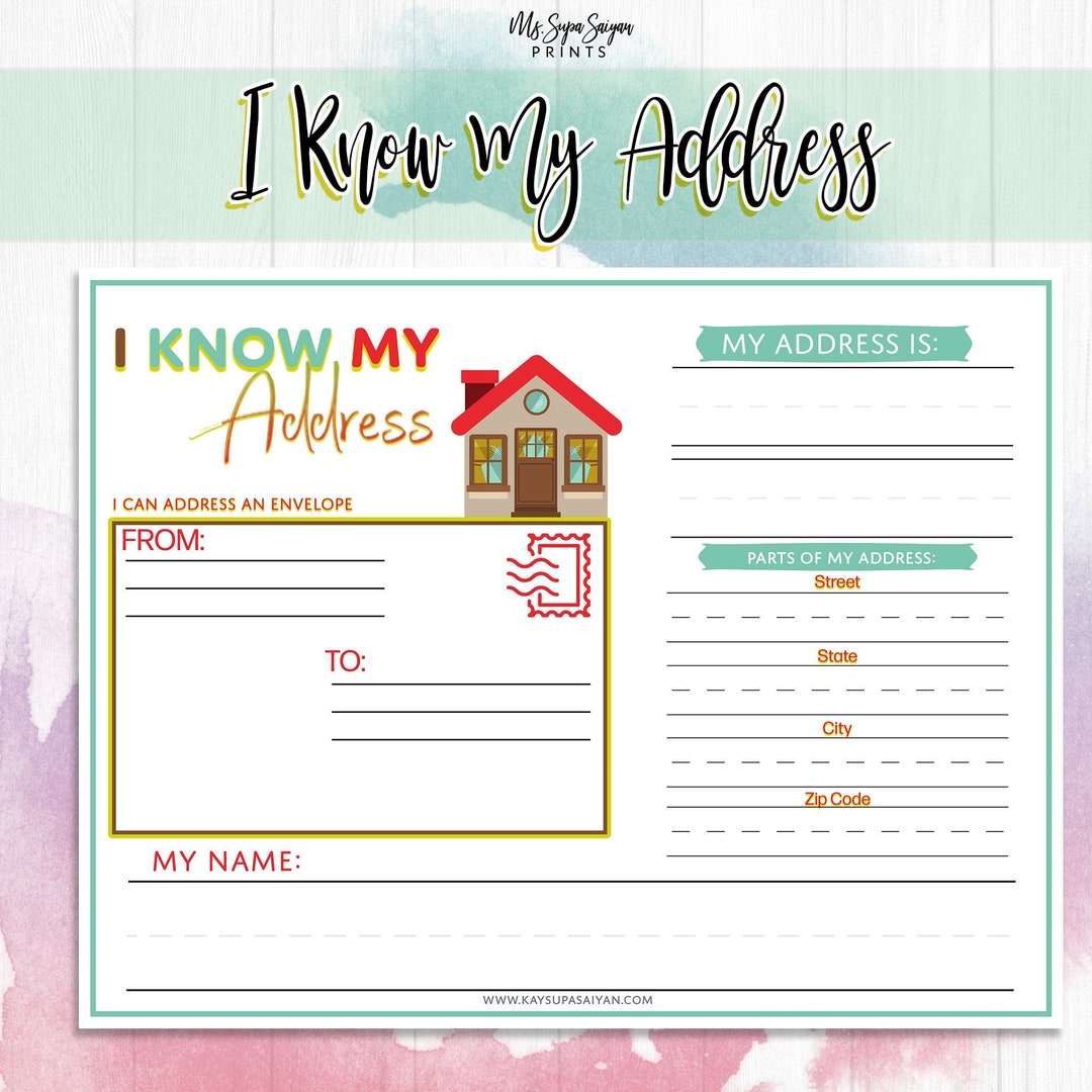 I Know My Address Activity, Address Practice, Homeschool Printable ...