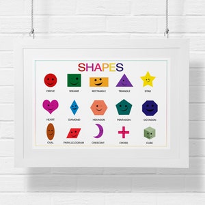 Shapes Printable Poster, Nursery Art, Preschool Poster, Homeschool ...