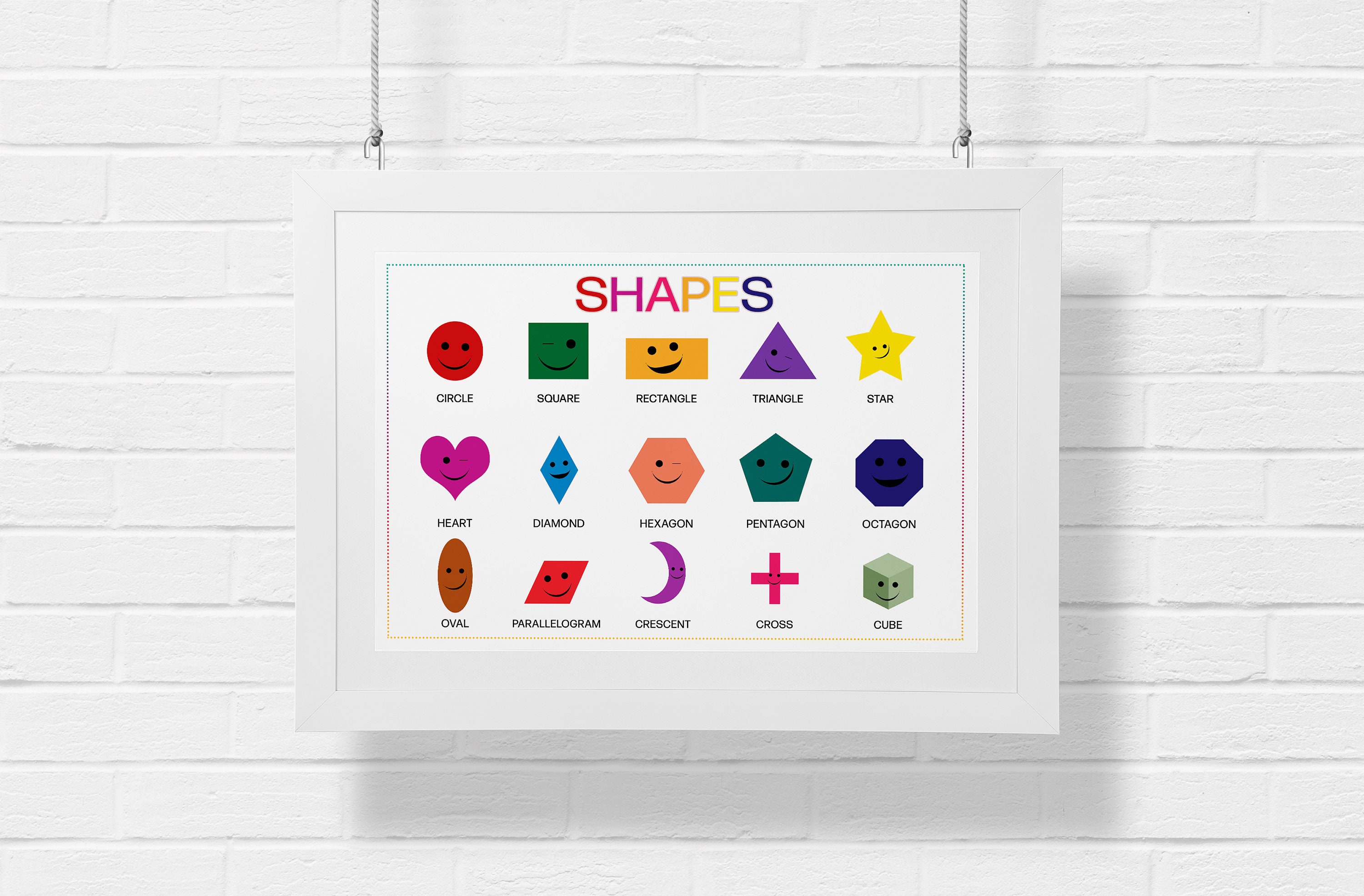 Shapes Printable Poster Nursery Art Preschool Poster | Etsy