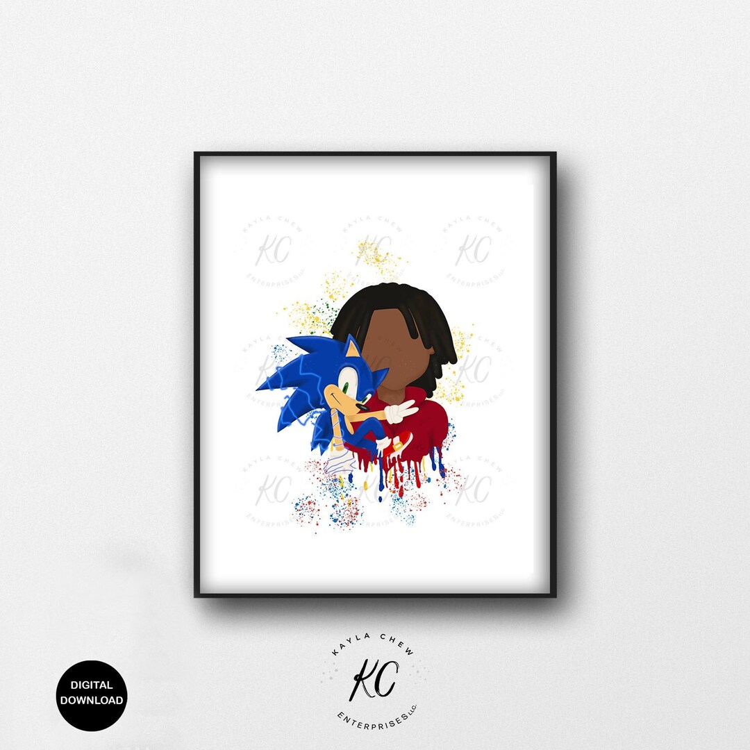 Sonic Printable Art, Black Boy, Afro Art, African American Art, African ...