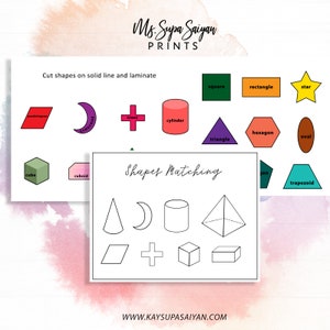 Shapes Printable Package, Flashcards, Shapes Chart, Shapes Workbook ...