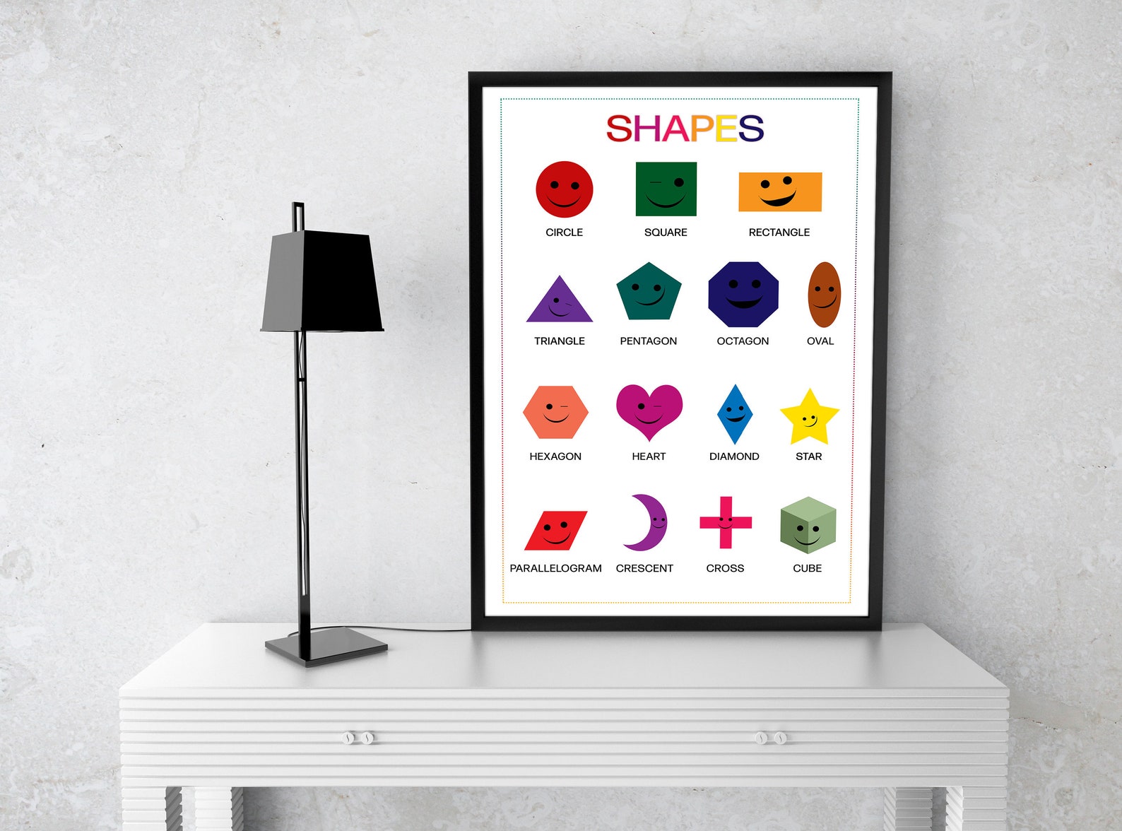 Shapes Printable Poster Nursery Art Preschool Poster | Etsy