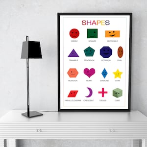 Shapes Printable Poster, Nursery Art, Preschool Poster, Homeschool ...