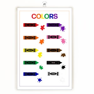 Colors Printable Poster, Nursery Art, Preschool Poster, Homeschool ...