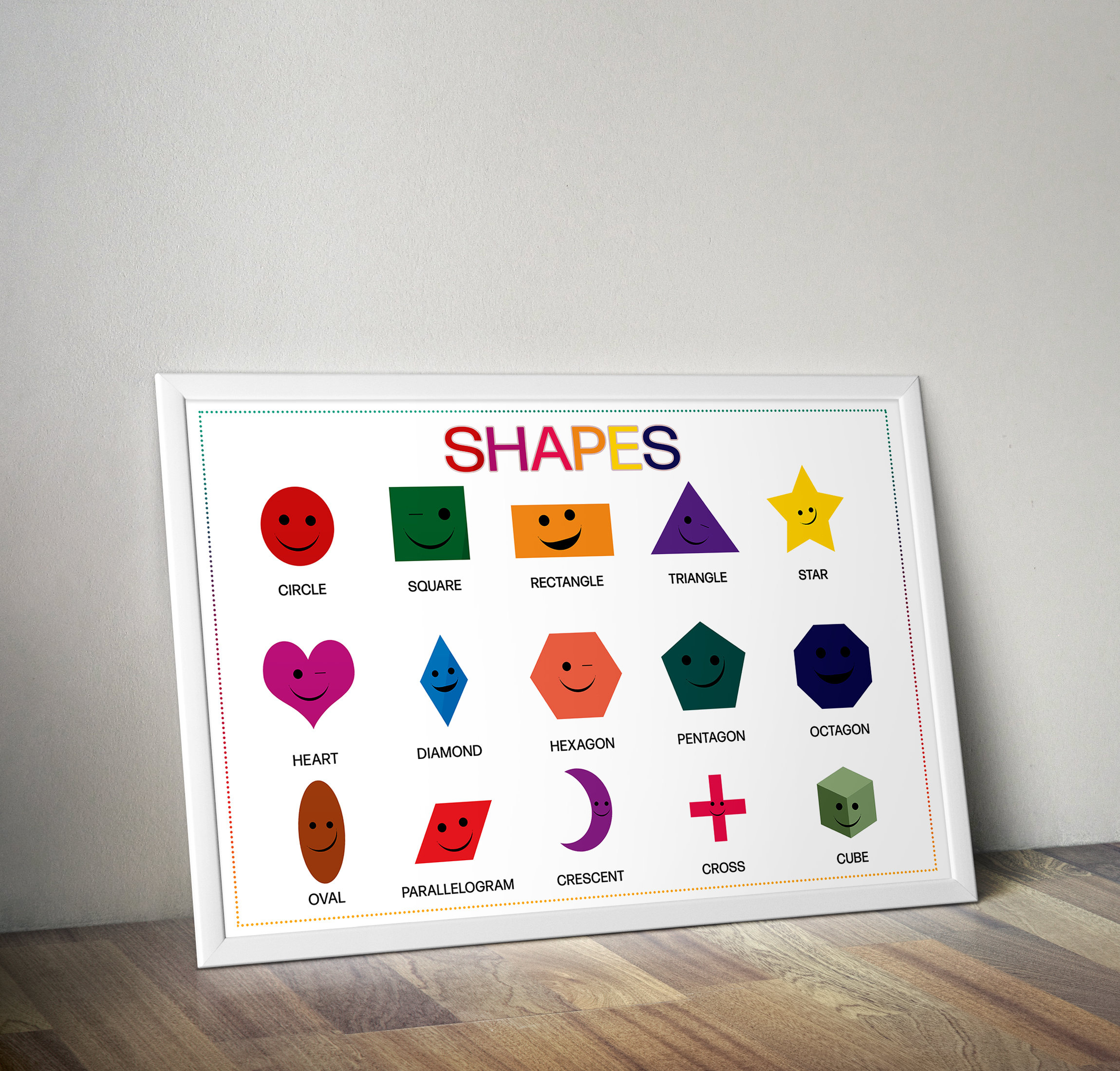 Shapes Printable Poster, Nursery Art, Preschool Poster, Homeschool ...