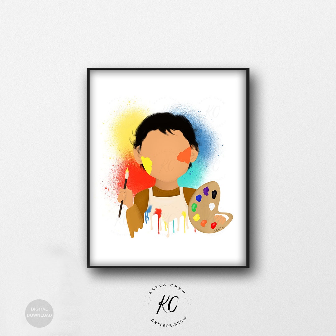 Boy Artist Printable, Printable Wall Art, Boys Room, Careers, Painter ...