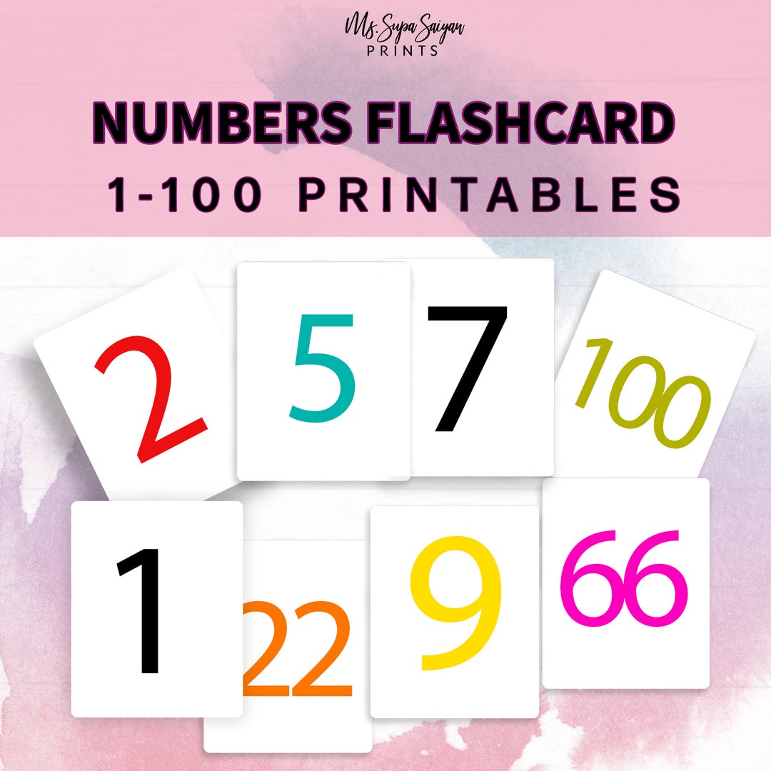 Numbers 1-100 Flashcards, Printable Flashcards, Toddler Flash Cards ...