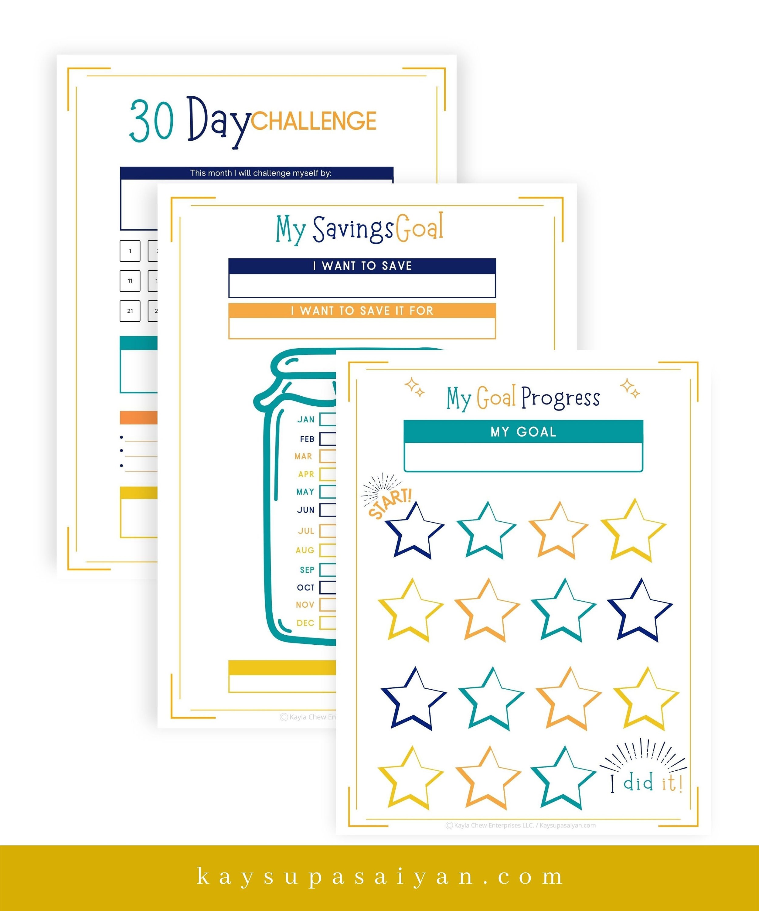 Kids Printable Goal Planner Monthly Planner Goal Setting | Etsy