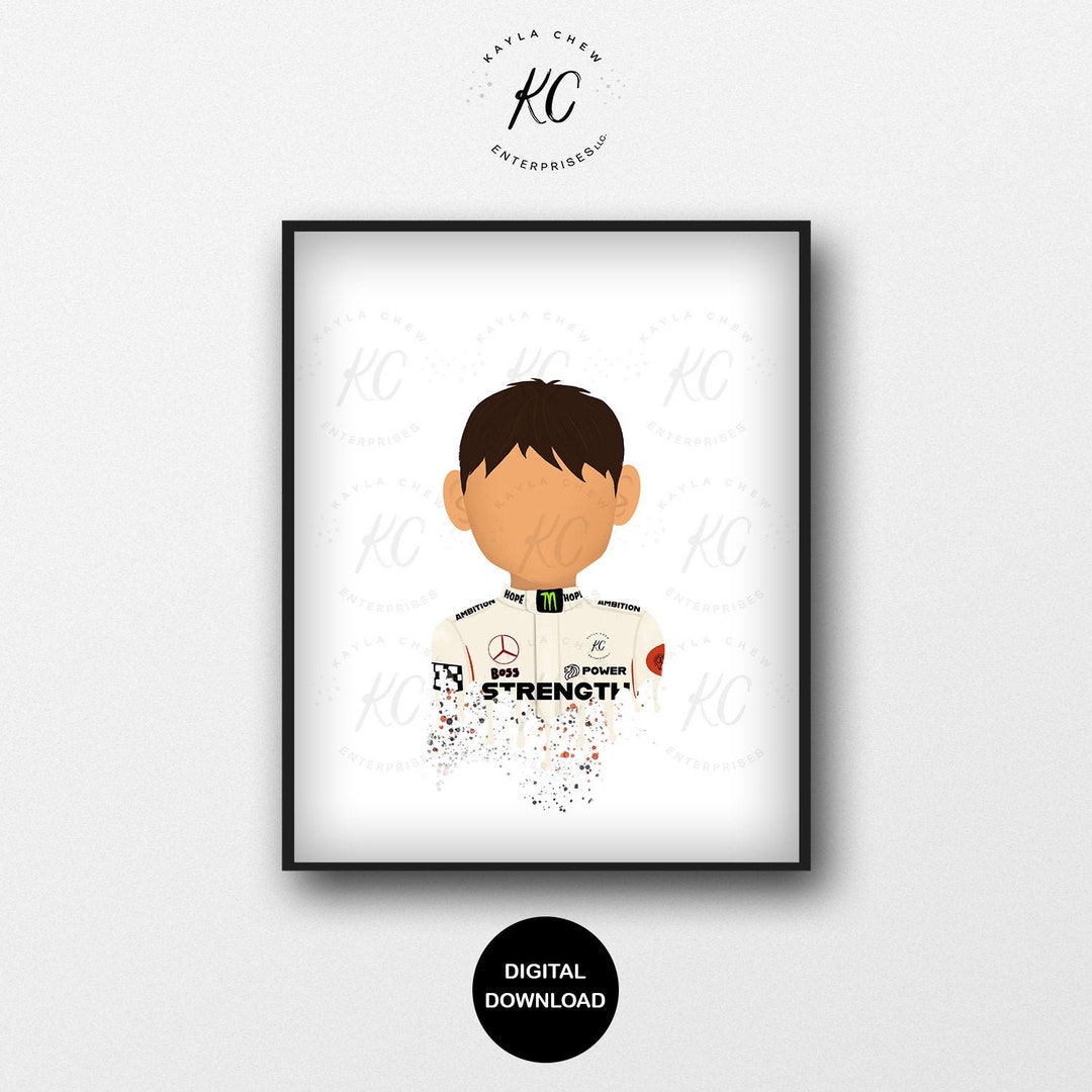 Boy Race Car Driver Art Printable, Careers Art, Illustration, Racing ...
