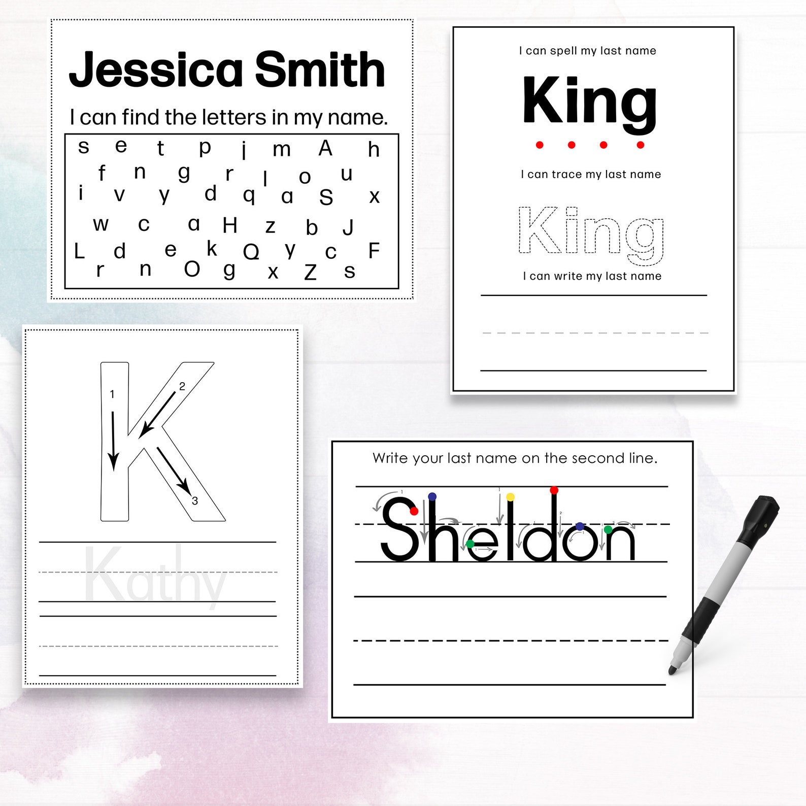 Printable Personalized Preschool Name Recognition and Writing - Etsy