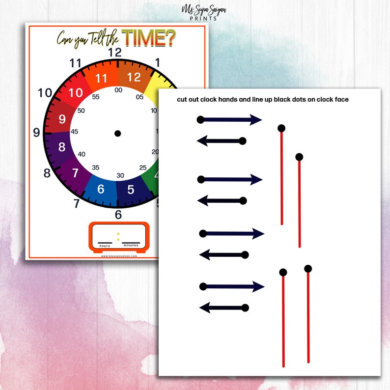 Learn to Tell Time Pre-k Learning Telling the Time - Etsy
