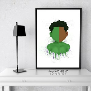 Kid Hulk Printable Art, Hulk Art, Black Boy, Afro Art, African American ...