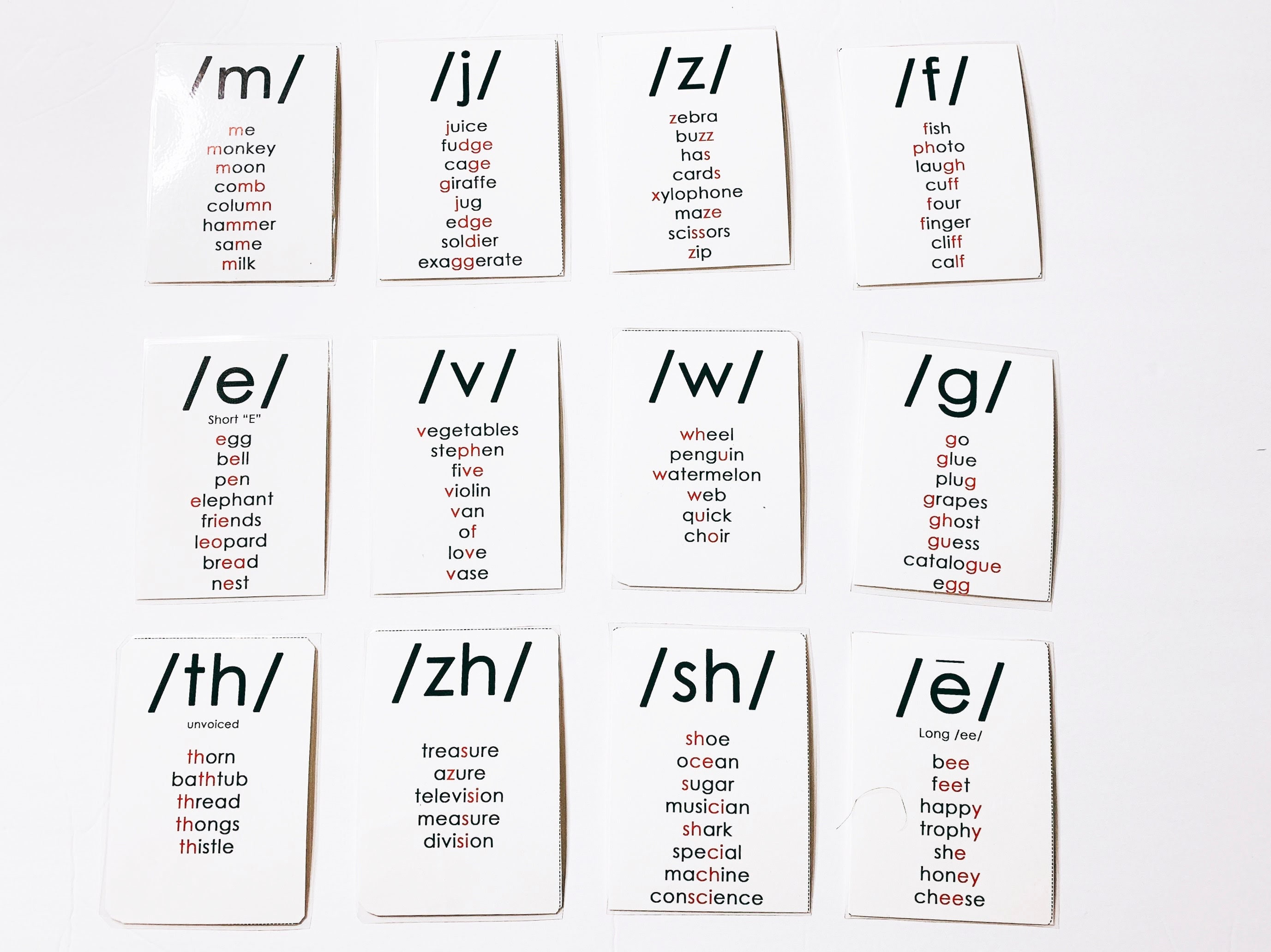 44 Phonemes Flashcards Printable 44 Phonemes Letter Sounds Etsy
