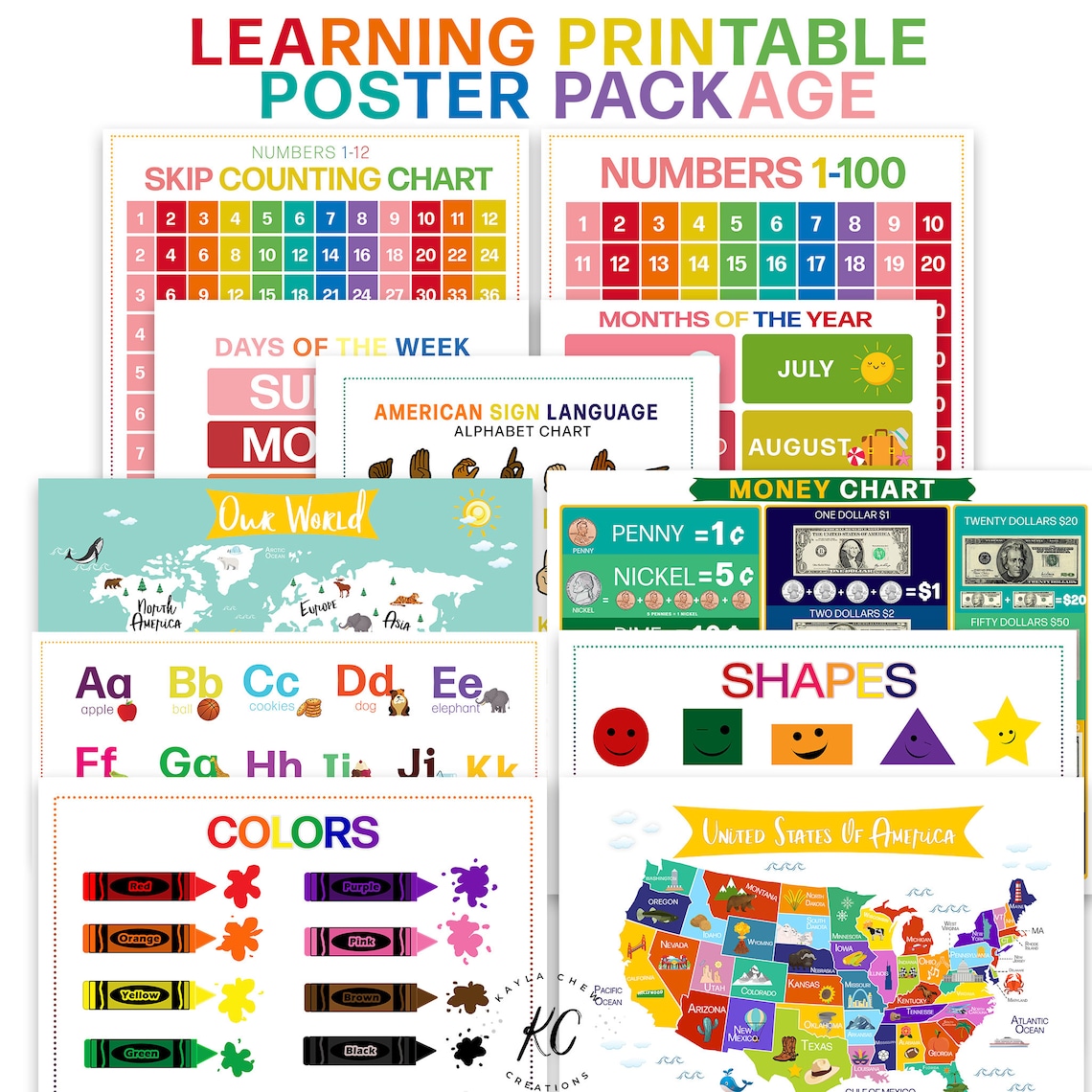Printable Numbers 1-12 Skip Counting Classroom Poster - Etsy
