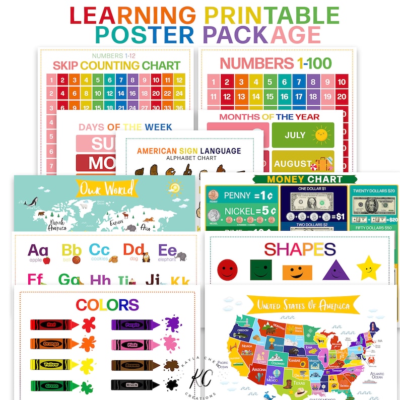 Printable Numbers 1-12 Skip Counting Classroom Poster - Etsy