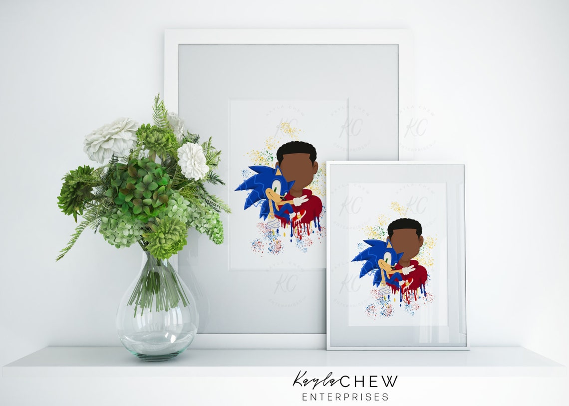 Sonic Printable Art Black Boy Afro Art African American - Etsy