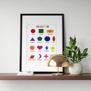 Shapes Printable Poster, Nursery Art, Preschool Poster, Homeschool ...