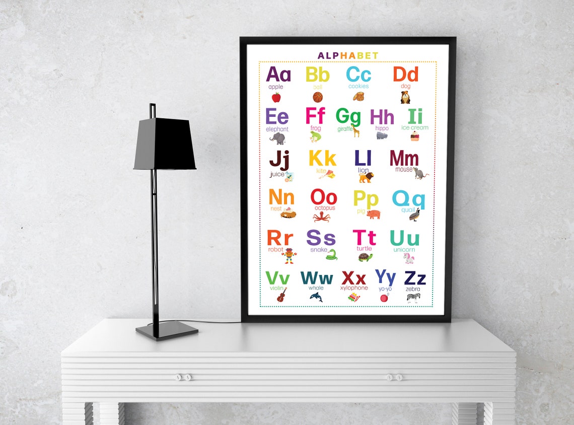 ABC Printable Poster Nursery Art Preschool Poster - Etsy Canada