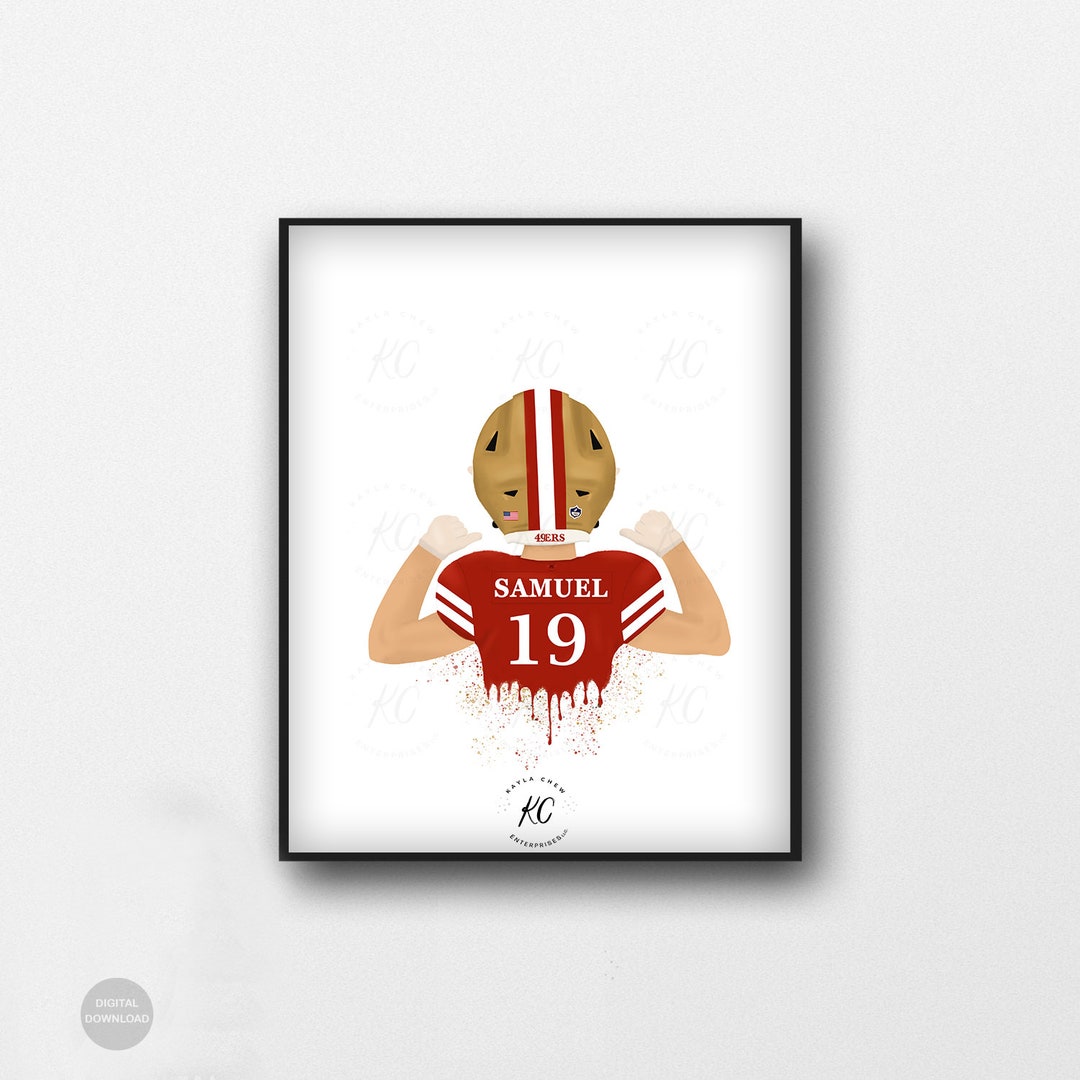 Deebo Samuel Art Printable, Printable Wall Art, Illustration, Boys Room ...