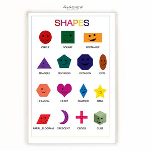 Shapes Printable Poster, Nursery Art, Preschool Poster, Homeschool ...