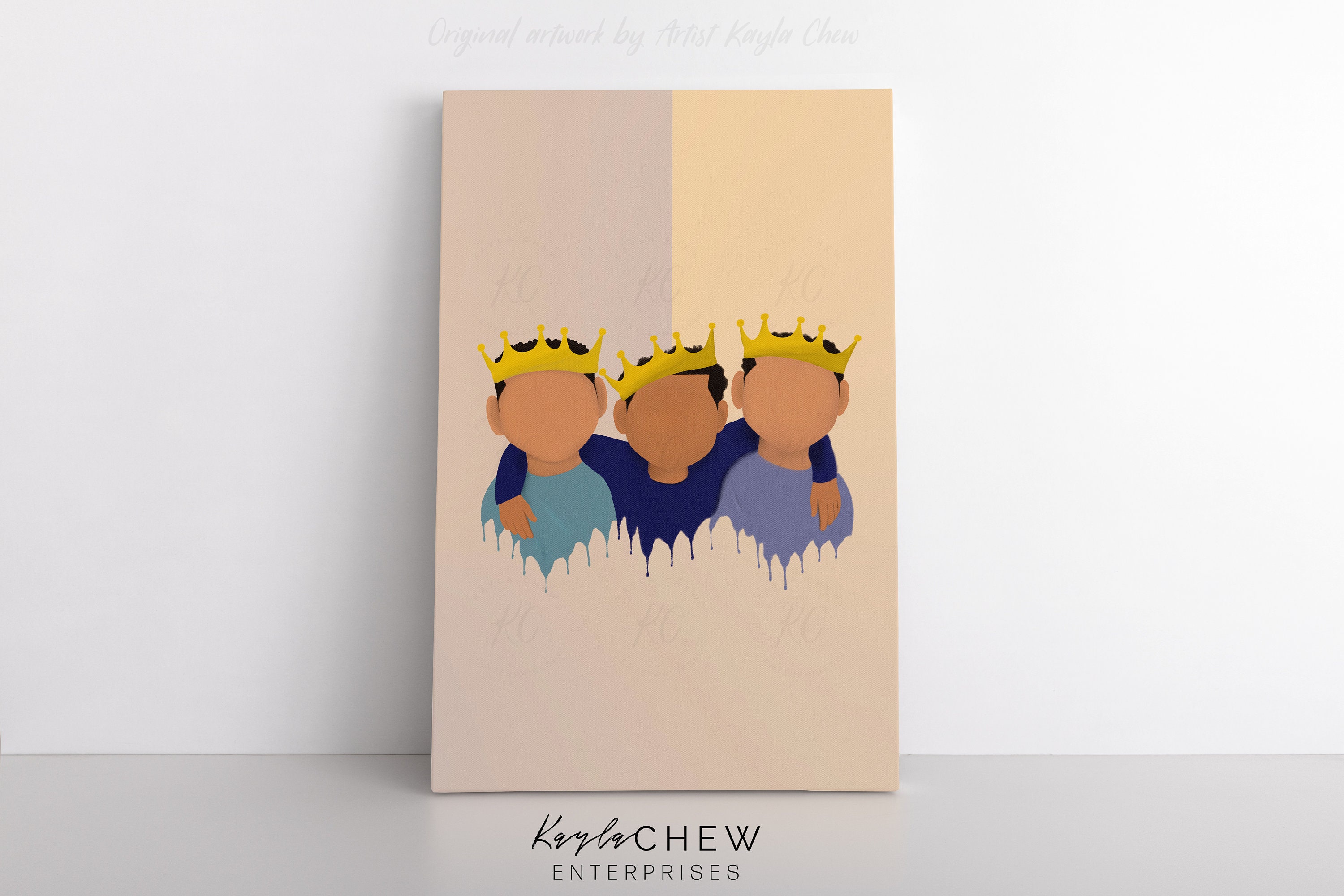 Three Young Kings (brothers) Art Printable, Brother Afro Art, Printable ...