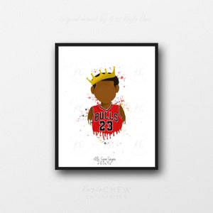 Michael Jordan Art Printable, Afro Art, African American Art, Printable ...