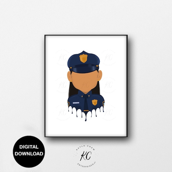 Police Officer Art Printable Printable Wall Art | Etsy