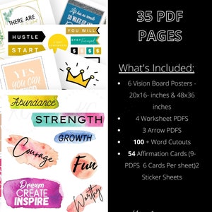 Printable Vision Board Kit Goal Planners Vision Board - Etsy