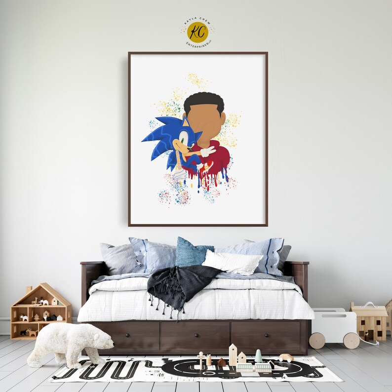 Sonic Printable Art Black Boy Afro Art African American - Etsy