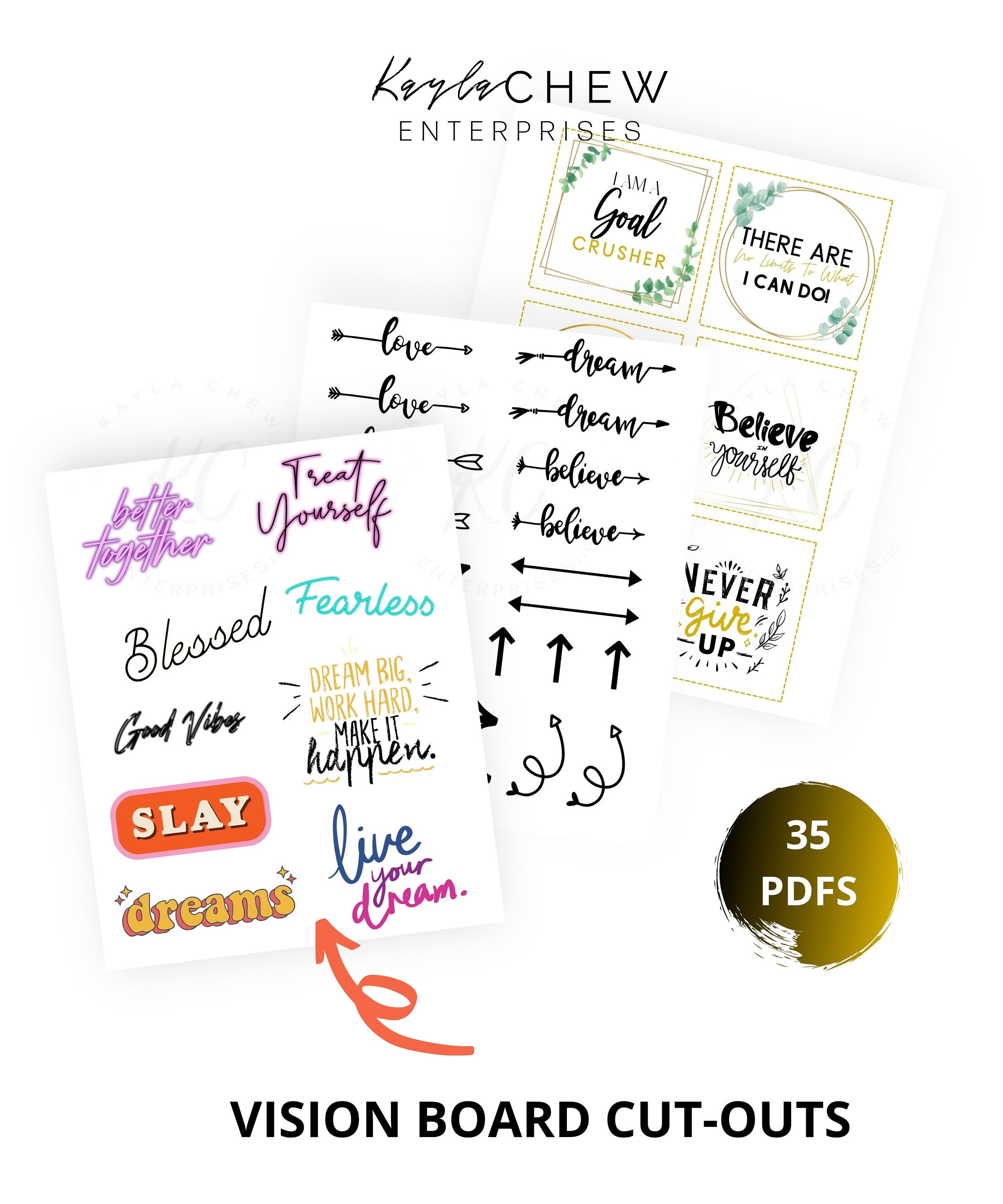 Printable Vision Board Kit Goal Planners Vision Board | Etsy