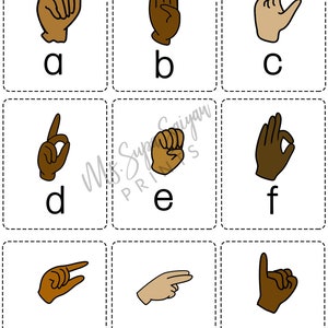 ASL Alphabet Flashcards Flash Cards ASL Flashcards Pre-k - Etsy