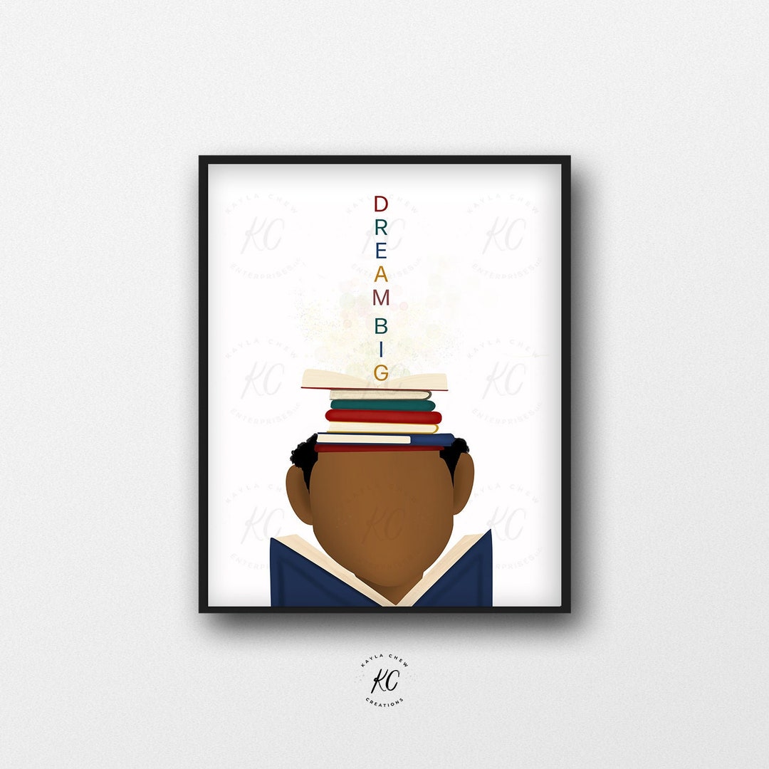 Readers Dream Big Art Printable, Afro Art, African American Art ...