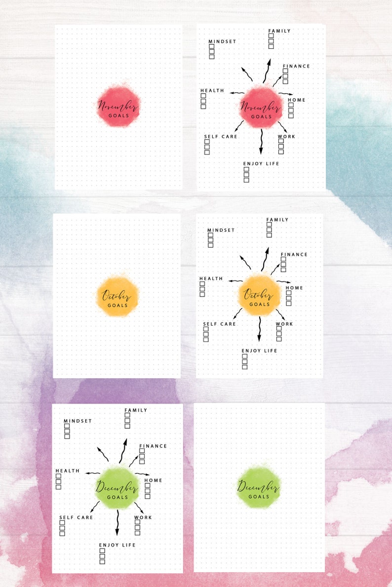 Monthly Goal Map Printable, Monthly Goal Planner, Goal Planner, Goal ...