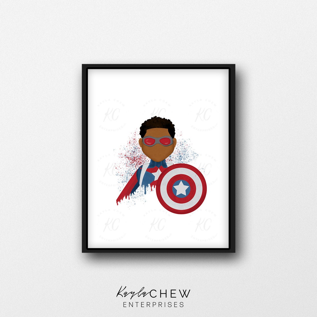Sam Wilson Inspired Captain America Print, Printable Art, Black Boy ...
