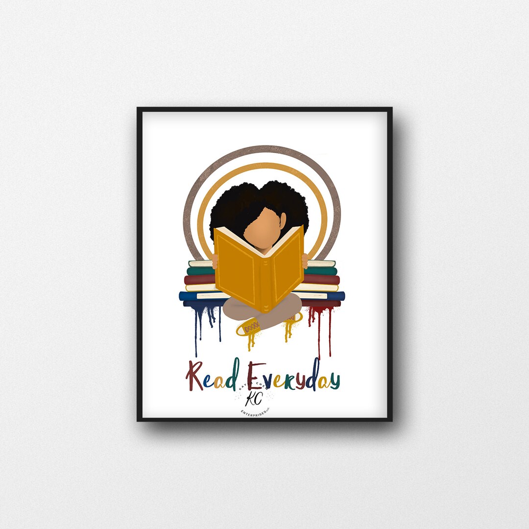 Read Everyday Printable, Afro Art, African American Art, Printable Wall ...