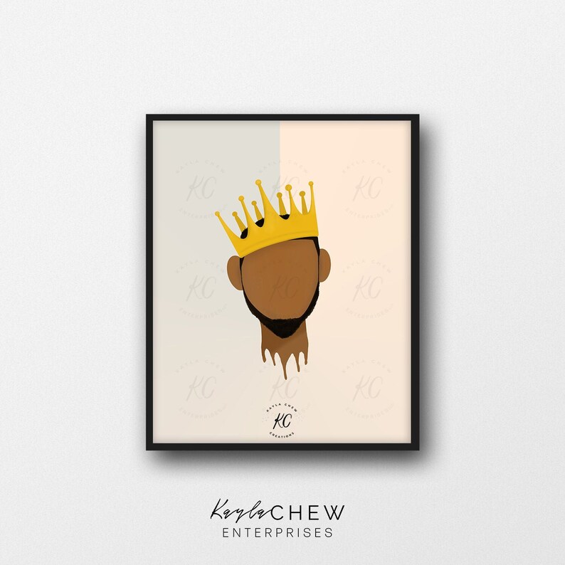 Black King Art Printable, Afro Art, African American Art, Printable ...