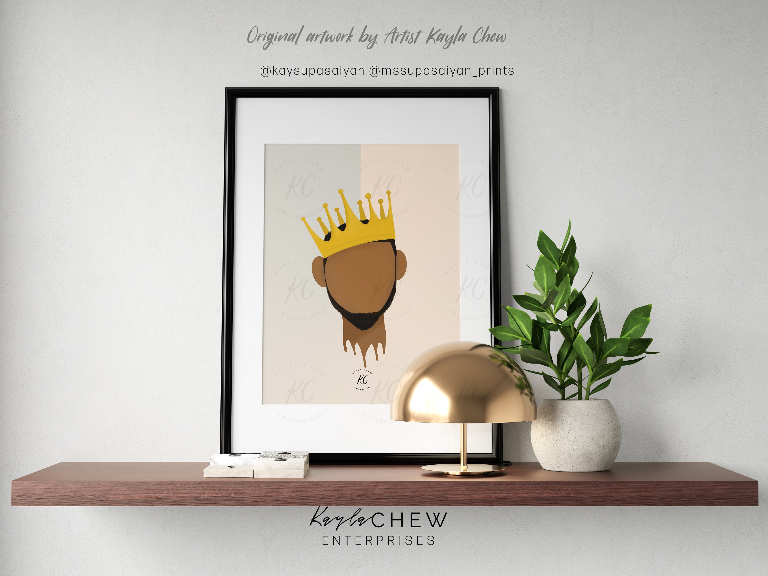 Black King Art Printable, Afro Art, African American Art, Printable ...