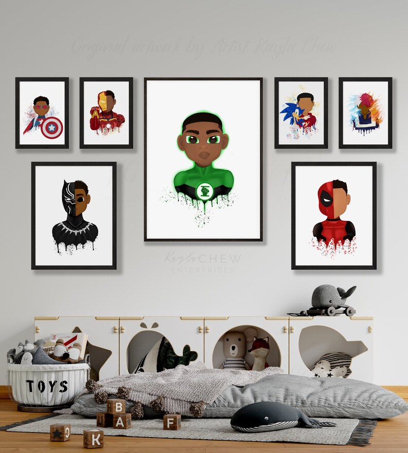 Kid Hulk Printable Art Hulk Art Black Boy Afro Art African - Etsy