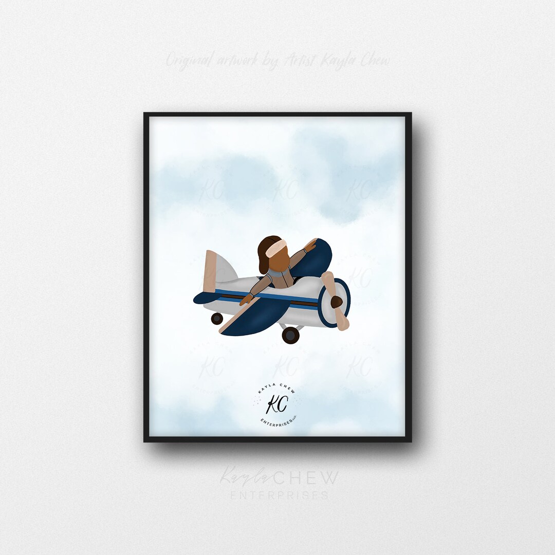 Pilot Art Printable, Careers Art, African American Art, Printable Wall ...