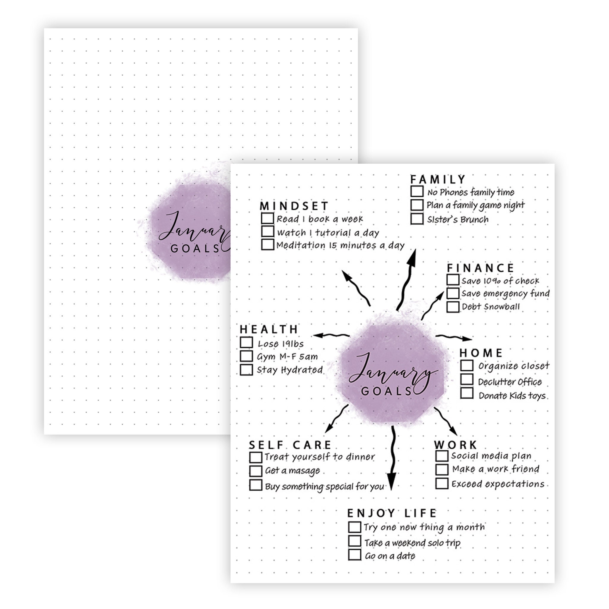 Monthly Goal Map Printable, Monthly Goal Planner, Goal Planner, Goal ...