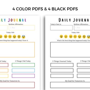 Kid's Daily Journal Printable, Printable Planner, Kids Planner, Daily ...