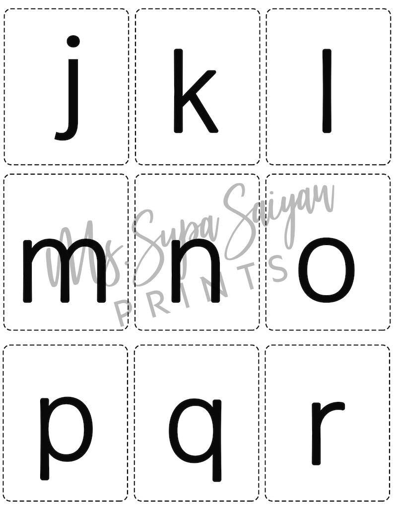 Alphabet Flashcards Printable Uppercase Lowercase Dashed | Etsy