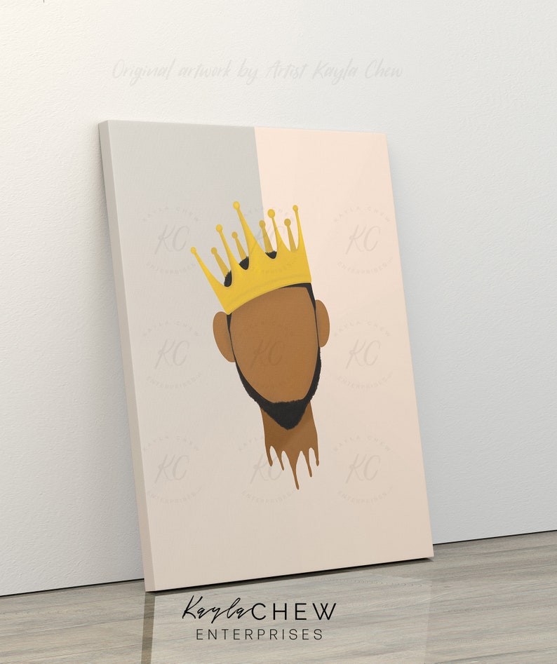 Black King Art Printable, Afro Art, African American Art, Printable ...